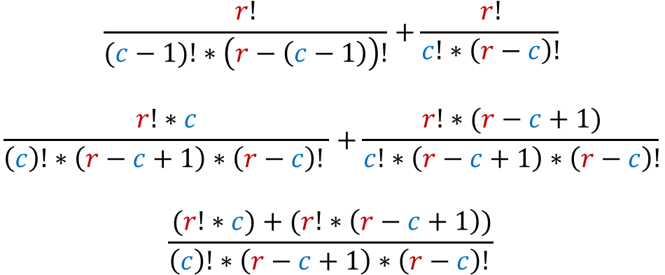 Proof That We Can Use Combinations To Find A Number In The Pascals