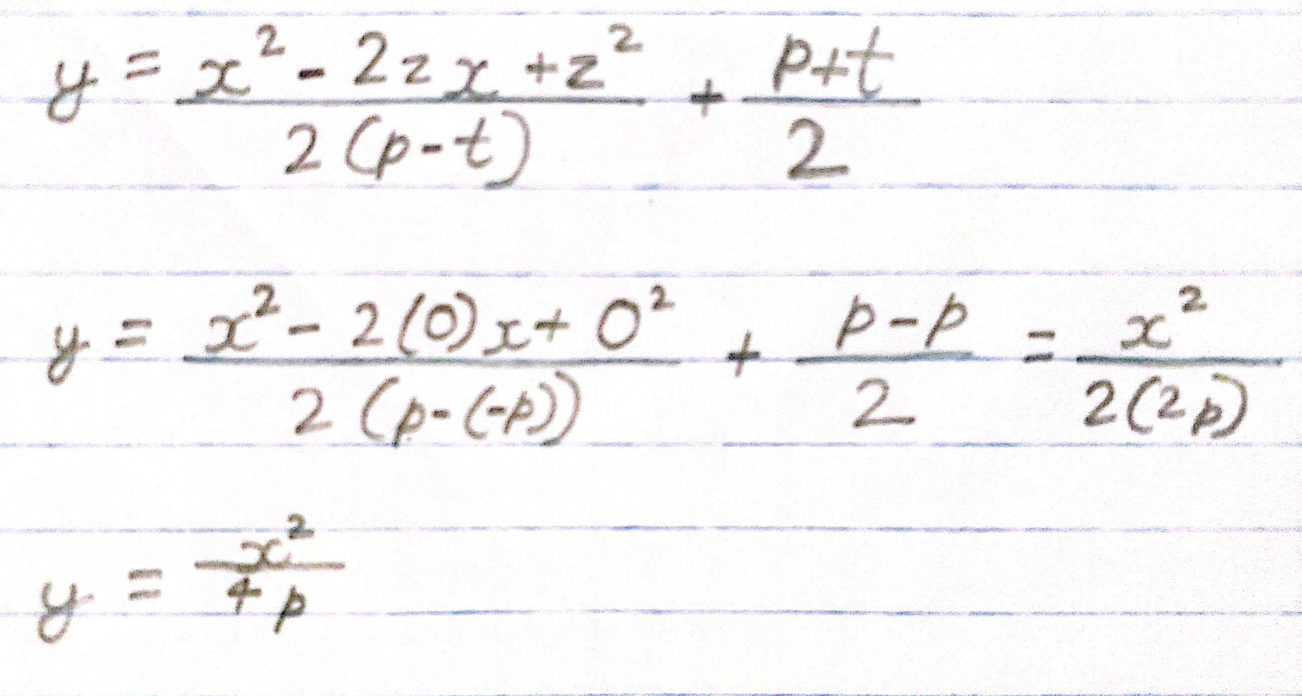 Deriving The Standard Form Equation Of A Parabola From The focus And ...